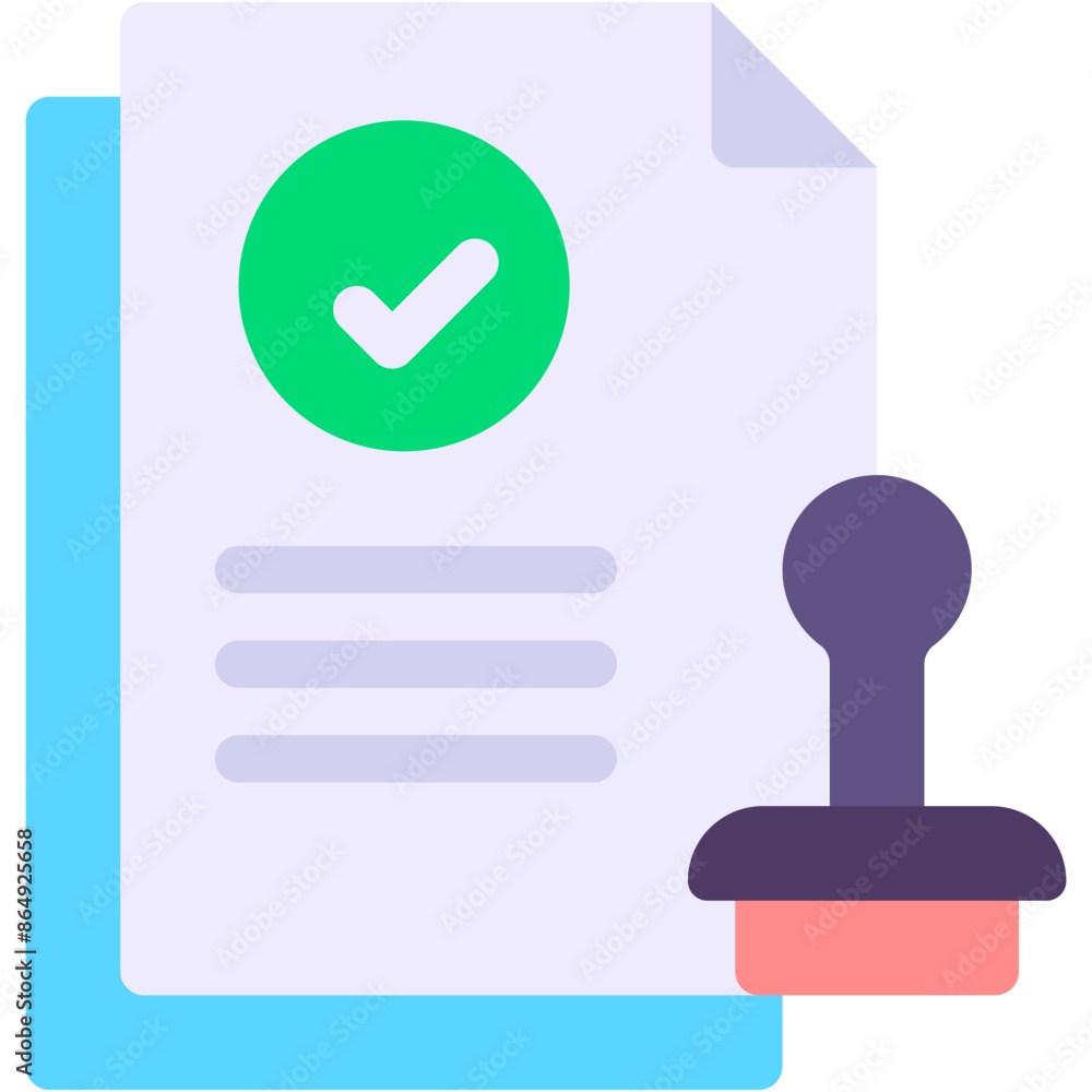 Vector Icon approved, tick, fact, check mark, document Stock Vector ...