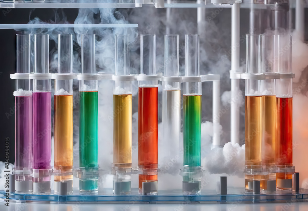 Interior of clean modern white medical or chemical laboratory ...