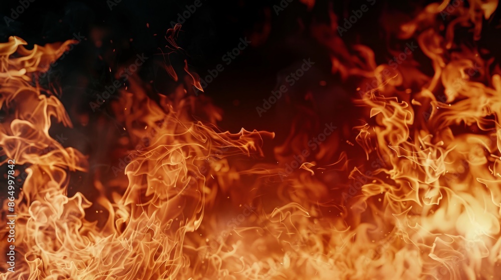 Realistic fire flames background Stock Photo | Adobe Stock