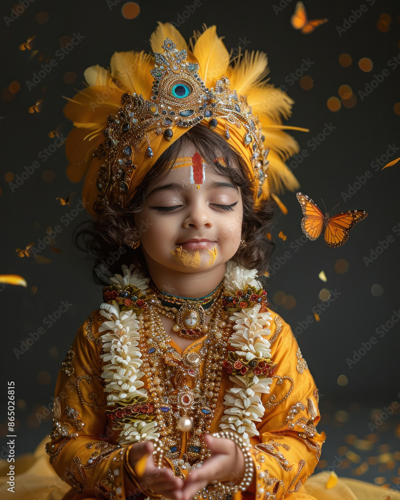 little boy in lord Krishna costume Stock Photo | Adobe Stock