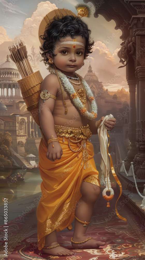 little boy in lord ram costume Stock Photo | Adobe Stock