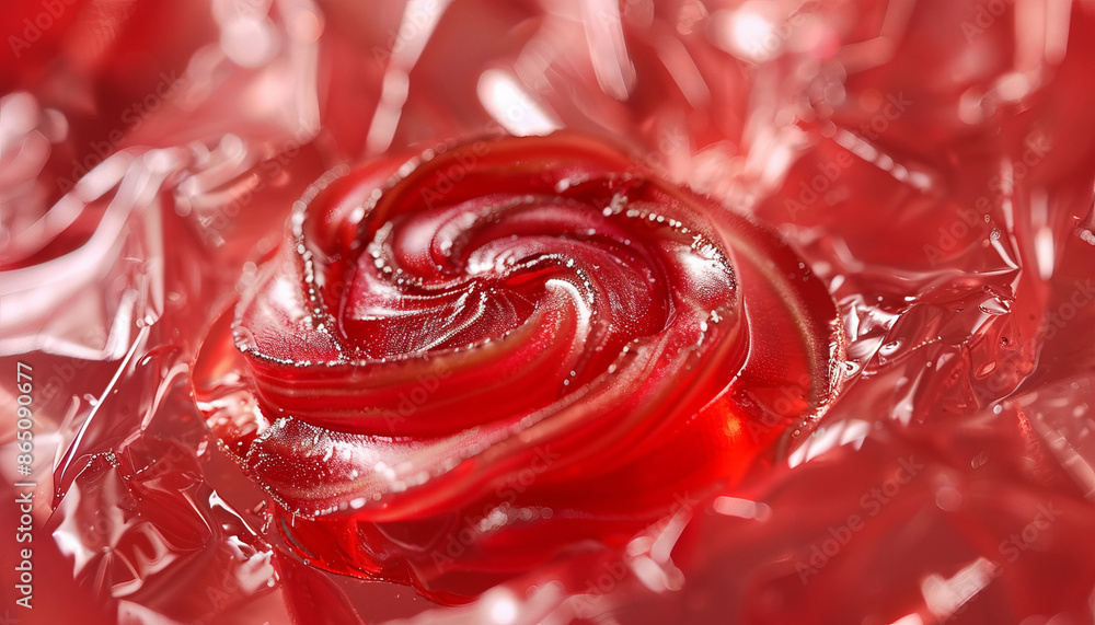 macro image focusing on the details of a lollipop wrapper, including ...