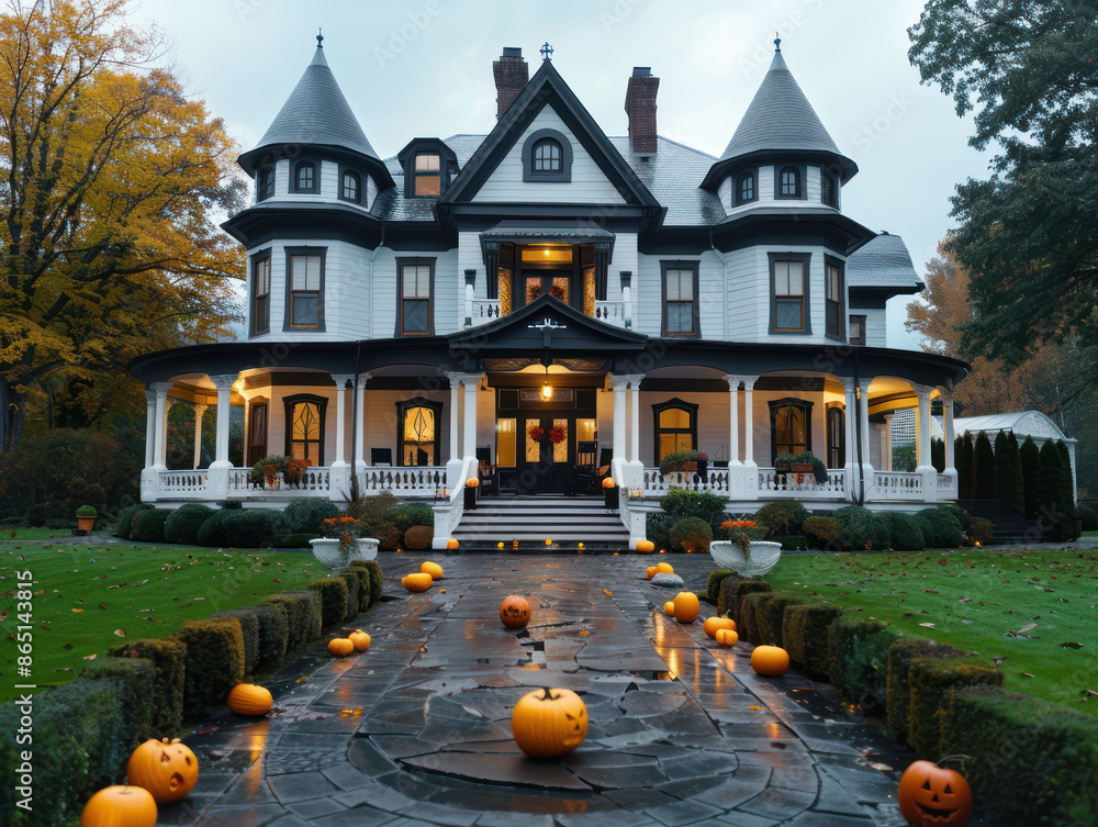 Haunted House Halloween Night Spooky and Fun with a Creepy Butler ...