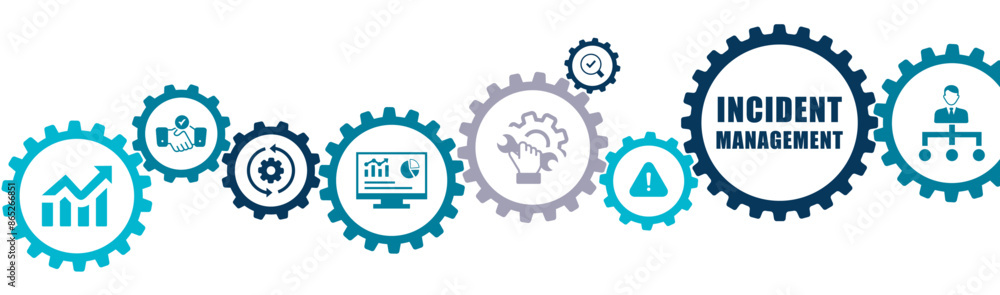 Incident management banner vector illustration with icon of operational ...
