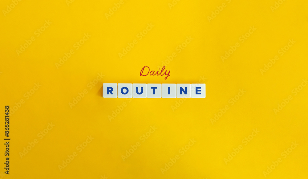Daily Routine Phrase and Banner. Habit, Regimen, Schedule, Agenda ...
