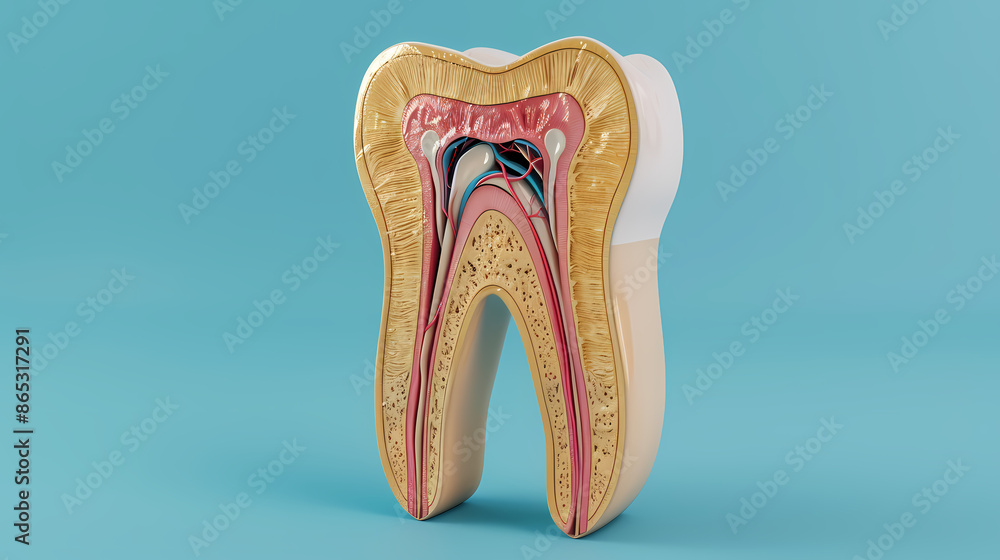 Tooth cross-section structure and anatomy Stock Illustration | Adobe Stock