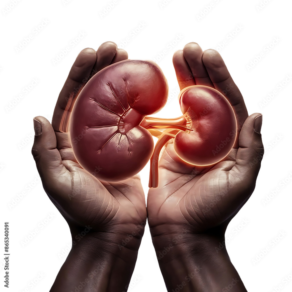 Hands holding kidney world organ donation day 2024 transparent isolated ...