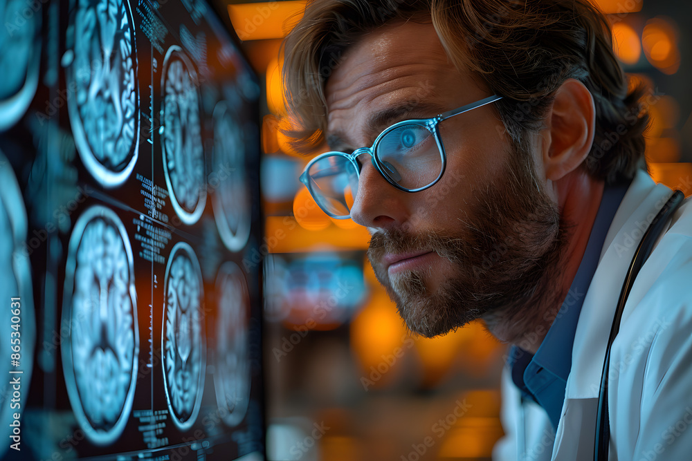 Medical Hospital: Neurologist and Neurosurgeon Talk, Use Computer ...