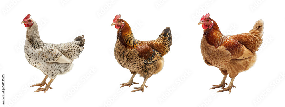 Hen chicken pet birds poultry farm on transparent background cut out ...