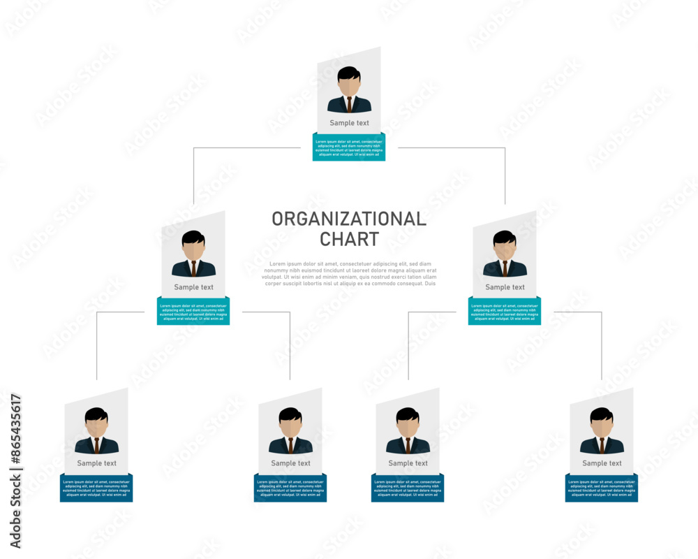 Vector de Stock Organizational chart with people icons Infographic ...