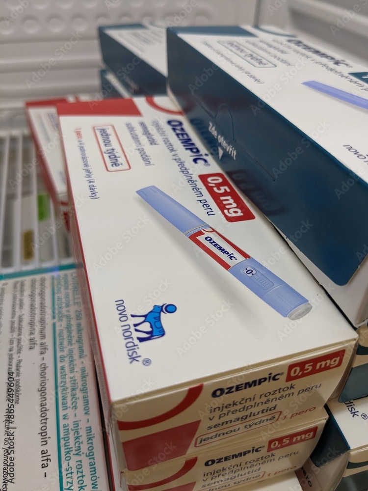 Prague,Czech republic-June 28 2024:OZEMPIC box of medication with Semaglutide active substance ...