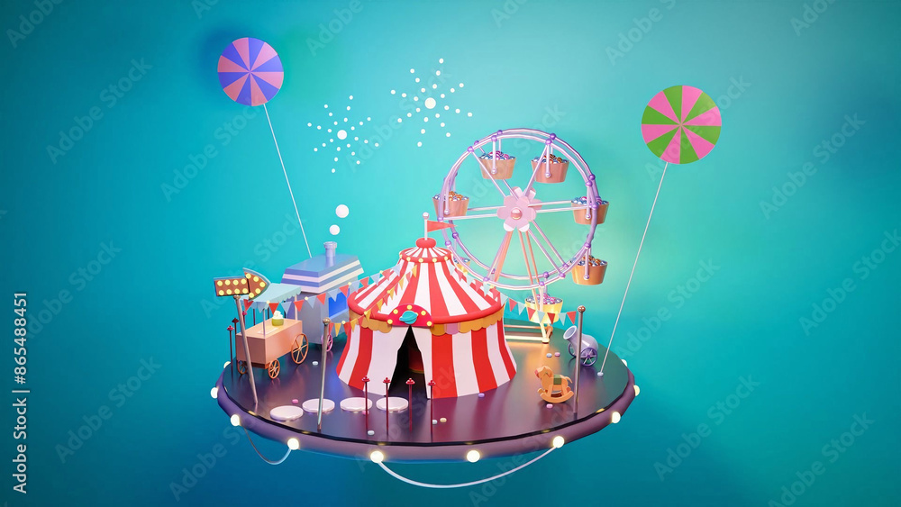 bussie carnival illustration render wallpaper backdrop Stock ...