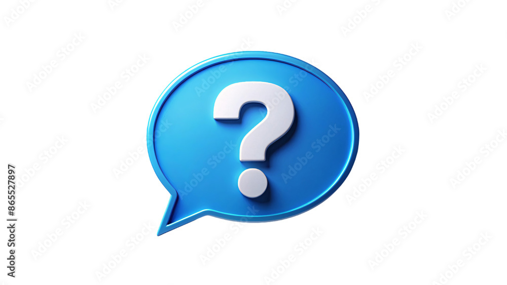 Question mark, question bubble icon model design render 3d, faq Q & A symbol isolated ...