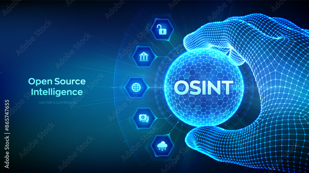 Open Source Intelligence Osint Open Data Access Open Source Analysis Concept In The Shape Of