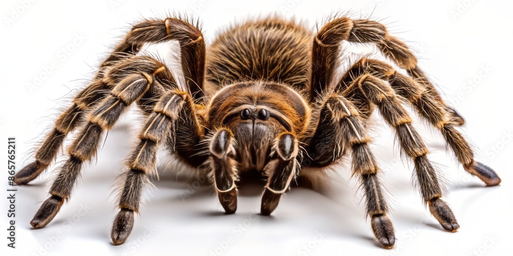 A menacing Goliath Tarantula with a thick, hairy body and powerful legs ...