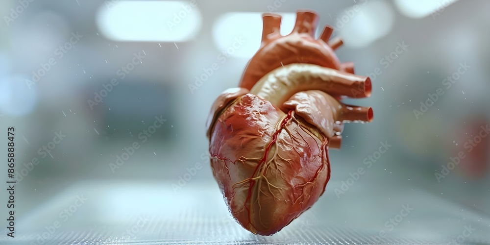 Detailed 3D human heart anatomy render for educational medical ...