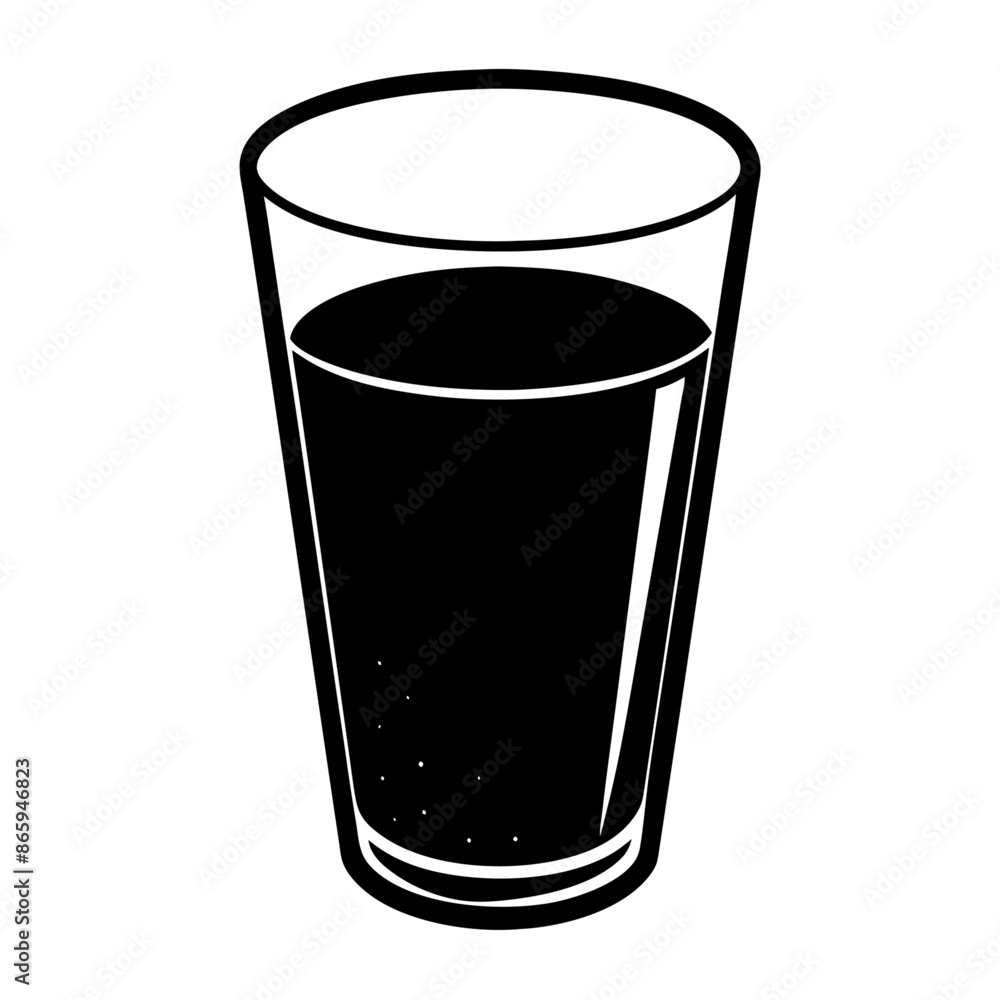 water glass outline coloring book page line art illustration digital ...