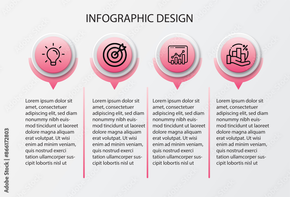 Infographic Element Business note paper design vector. Minimal flat ...