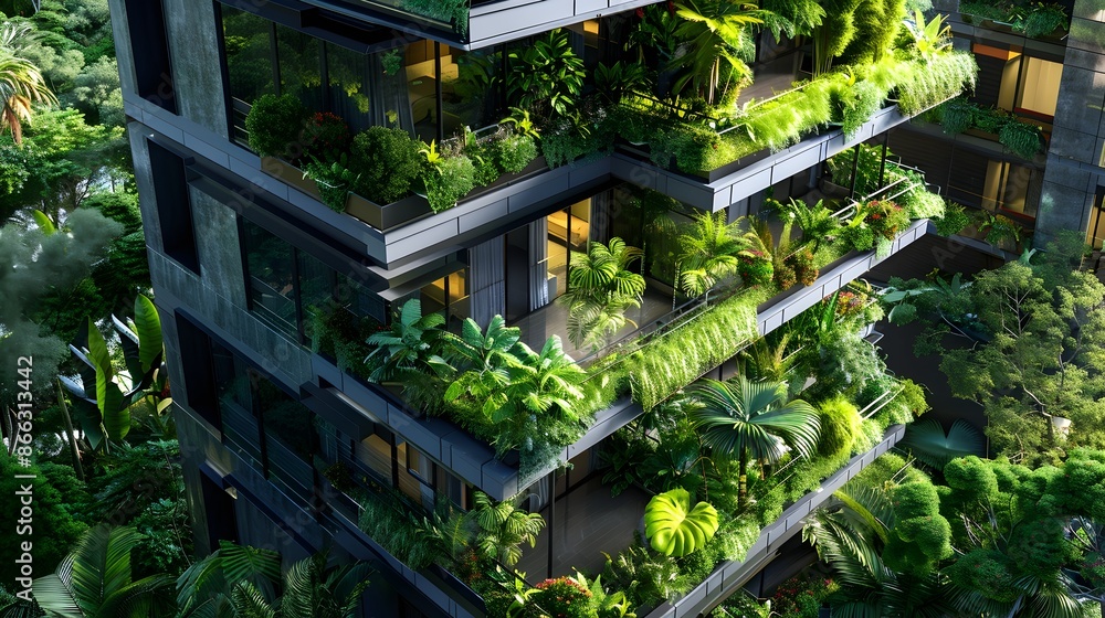 Sustainable Architectural Building with Integrated Green Walls and ...