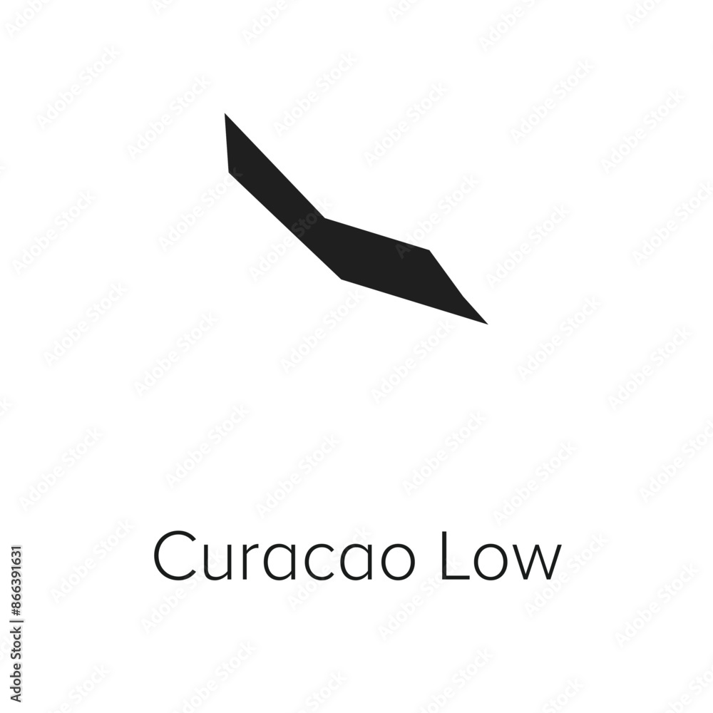 Vetor Curacao Map Vector Illustration - Silhouette, Outline, Curacao ...