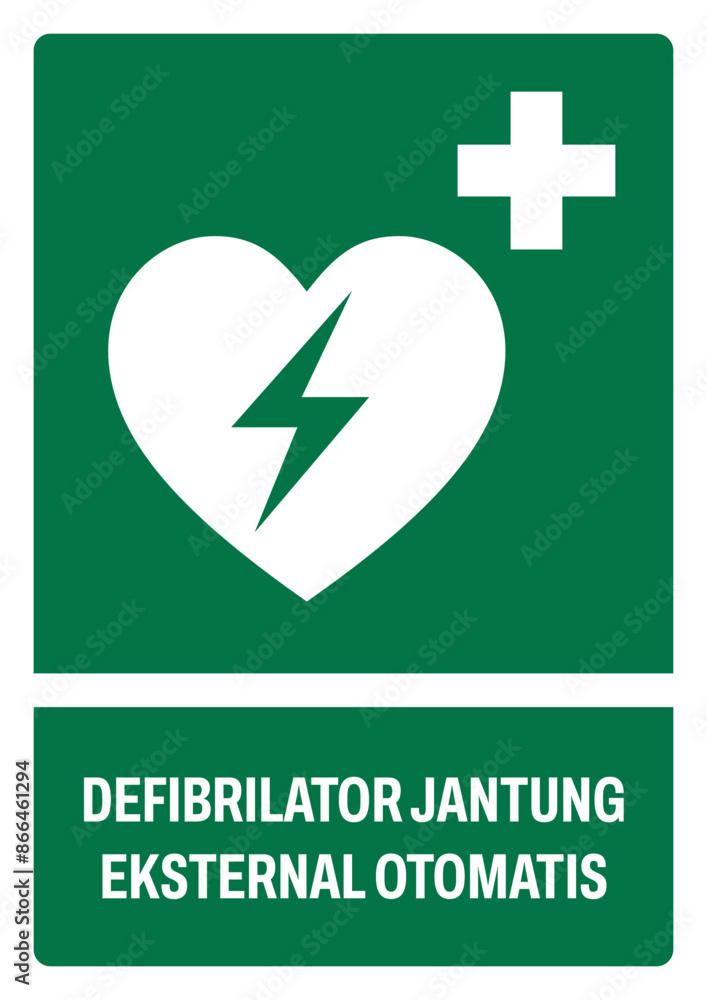 ISO emergency and first aid safety signs in indonesian_defribilator ...