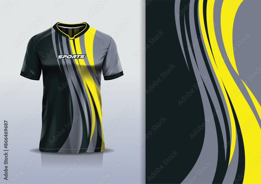 Sport jersey template mockup curve design for football soccer, racing ...