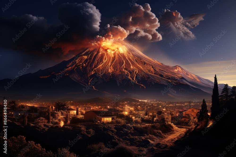 Sicily, Italy, the Etna volcano, the most active volcano in Europe ...
