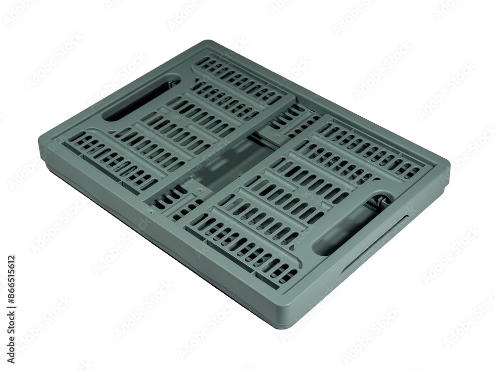 Folding crate for storage isolated on the white background. New plastic ...