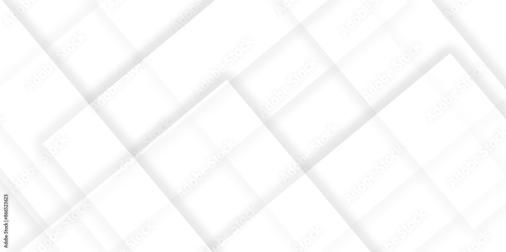 Abstract white and grey geometric overlapping square pattern background ...
