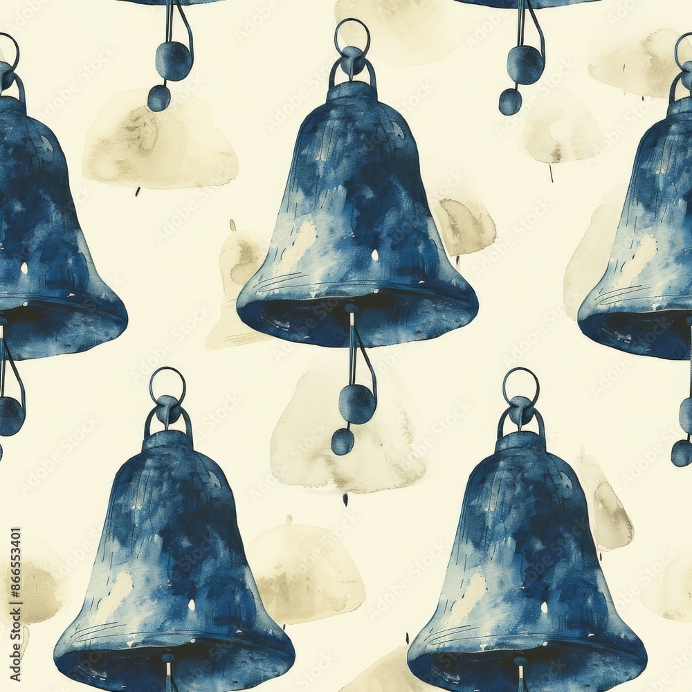 watercolor Silhouettes of school bells in a ringing motion, minimal ...