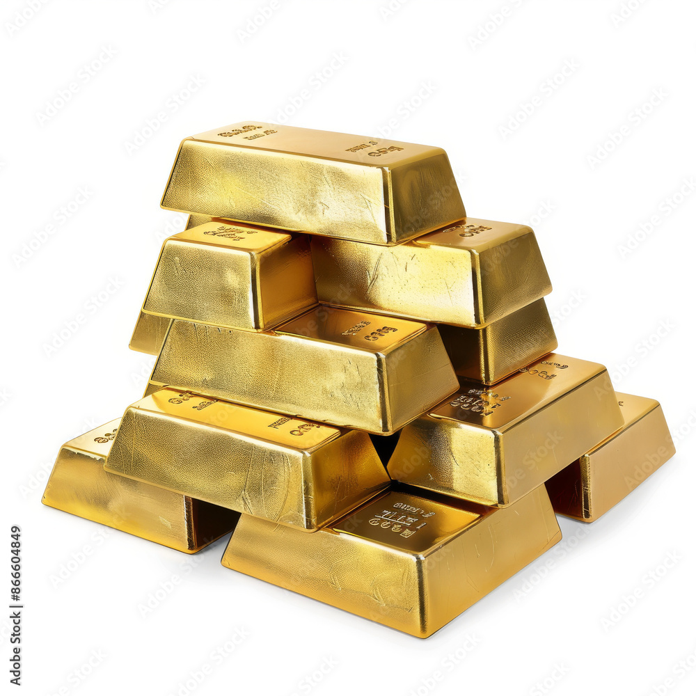 Imagine a gold bar depicted in a vector illustration, isolated against ...
