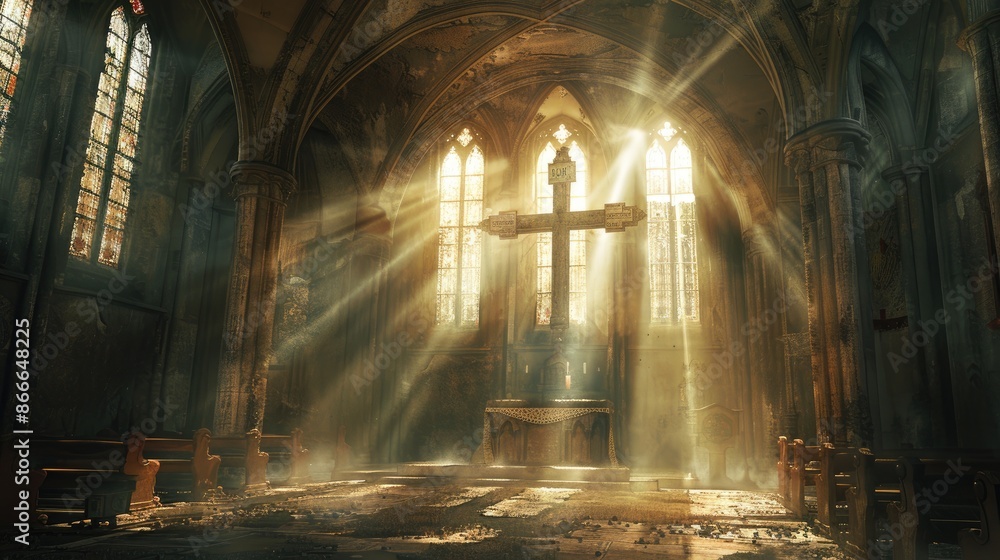 Sacred sanctuary: Heavenly light streams through cathedral windows ...