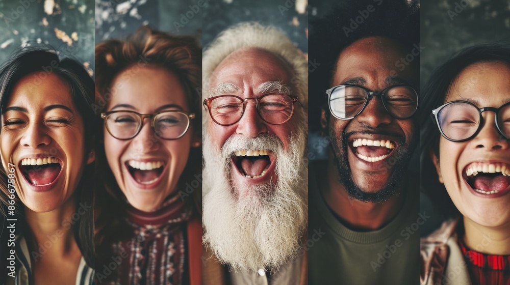 individuals faces as they react to winning the lottery. Capture ...