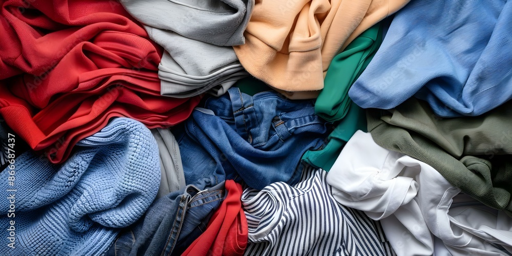 ภาพประกอบ Stock Used clothes dump shows impact of fast fashion on ...