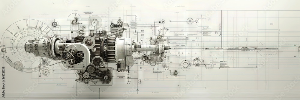 a diagram of an engine, mechanical schematics Stock Illustration ...