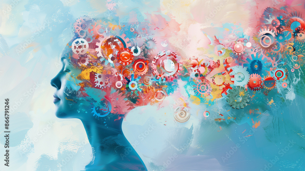 Cogwheels brain, brainstorming and creativity concept, gear wheels ...