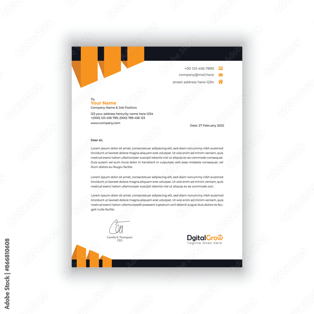 Professional business letterhead design for corporate company ...
