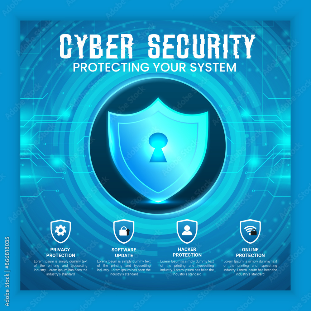 Cyber Security Social Media Post Design. Facebook or Instagram cyber ...