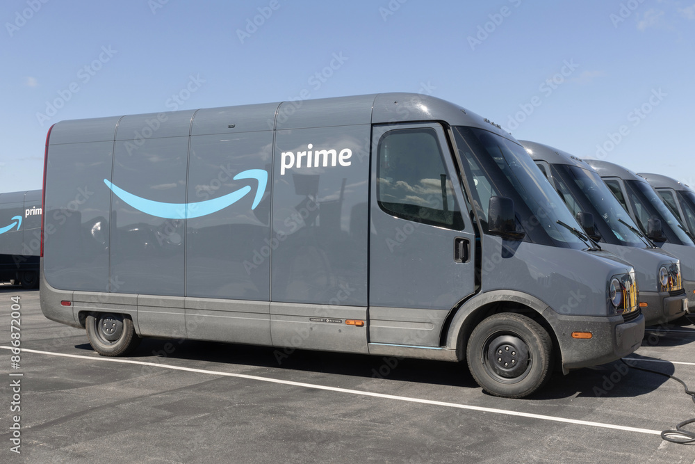 Amazon Prime EV electric delivery vans from Rivian. With a net-zero ...