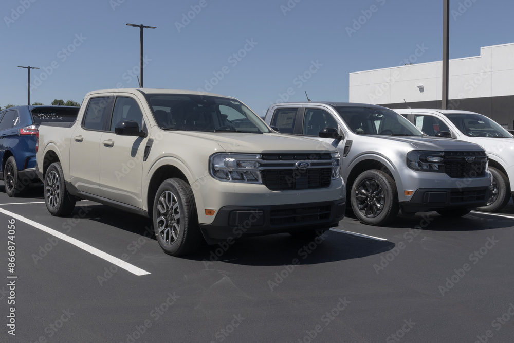 Ford Maverick display at a dealership. Ford offers the Maverick in XL ...