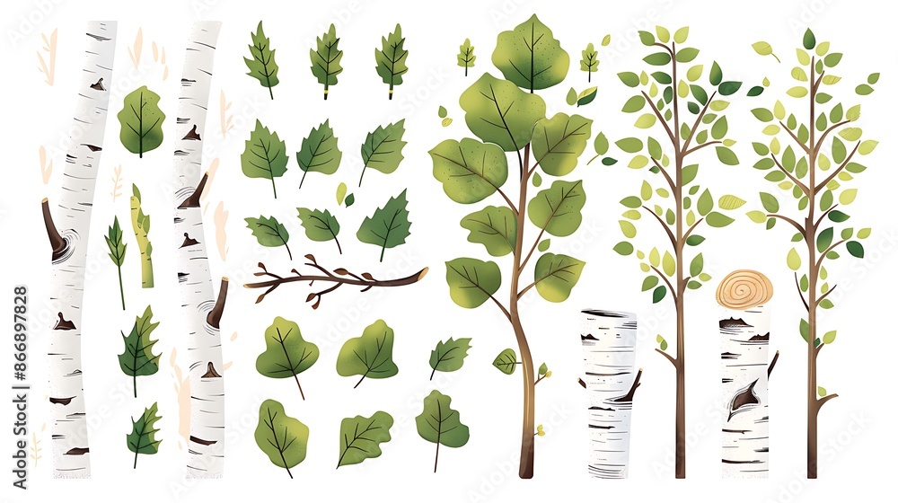 Infographic on the Birch Tree Betula pendula highlighting its white ...
