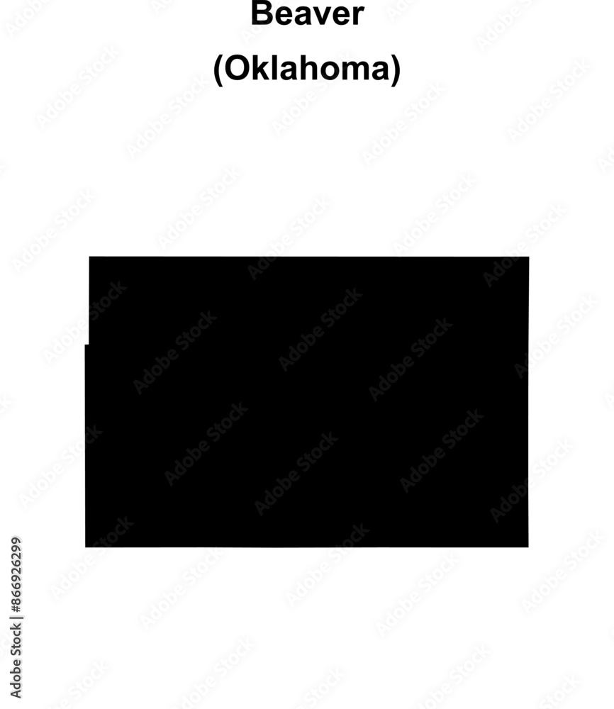Beaver County (Oklahoma) blank outline map Stock Vector | Adobe Stock