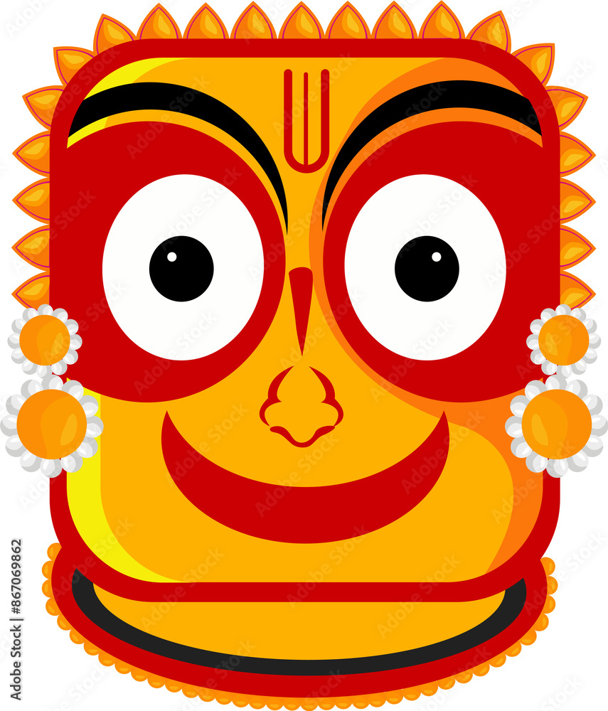 Ratha Yatra jagannath, subhadra, Balabhadra Face Stock Illustration ...
