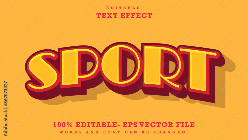 3d Minimal Word Sport Editable Text Effect Design, Effect Saved In ...