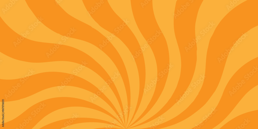 Vector Abstract orange sun rays and sunburst backdrop background. seamless retro vintage burst ...