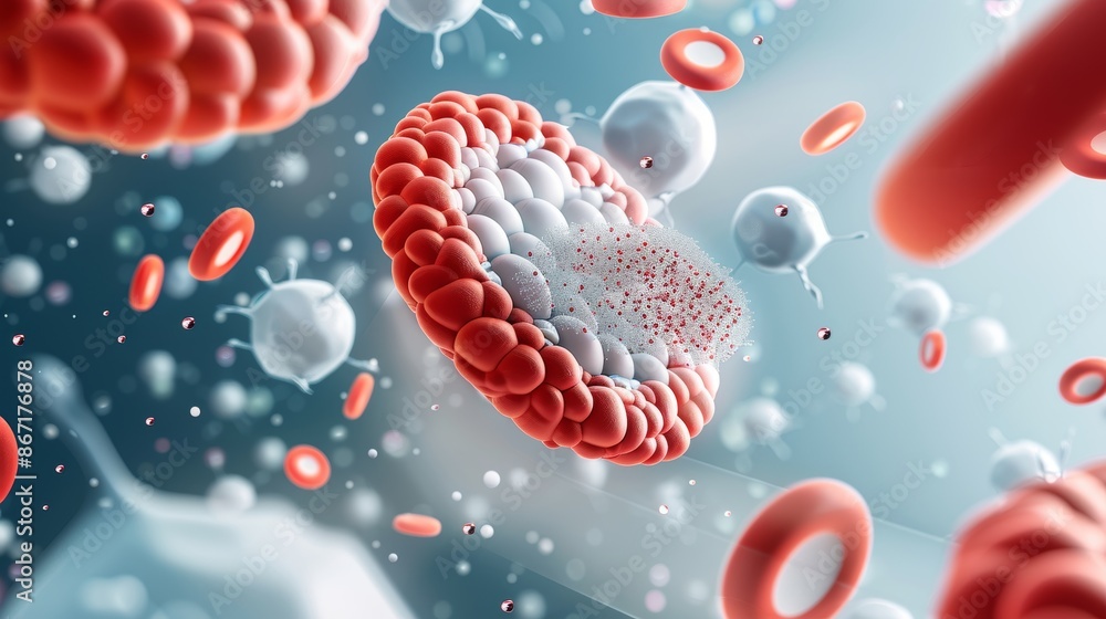 Detailed illustration of membrane transport processes, showing ...