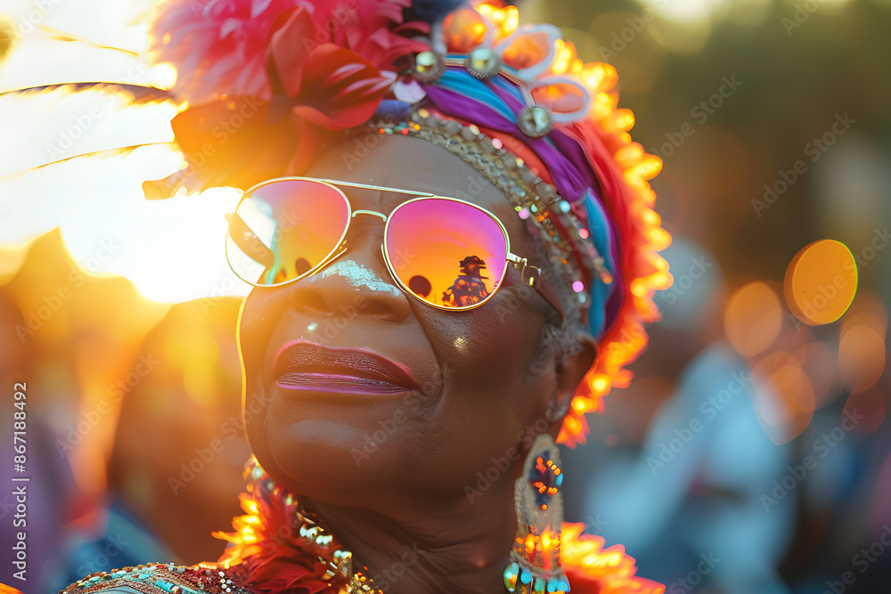Inclusive pride month concept of a senior black african american drag ...