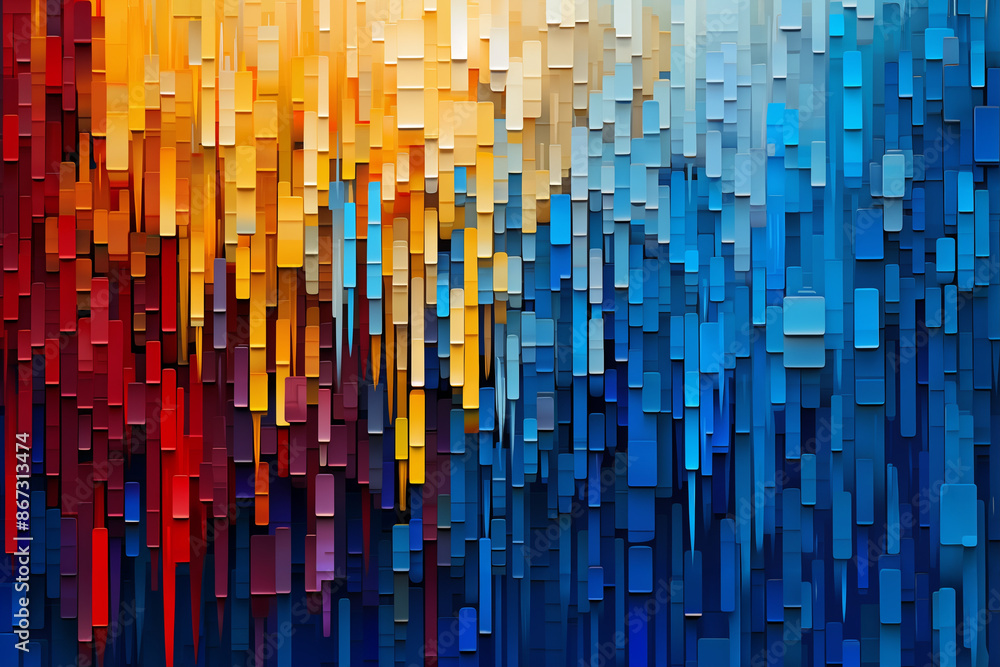 ASTRA: Vibrant Pixel Art in Primary Colors Stock Illustration | Adobe Stock