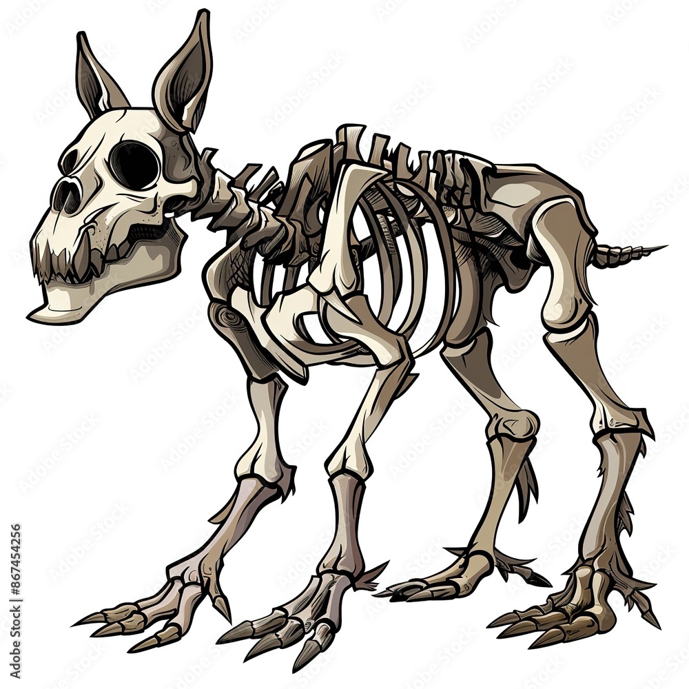 Mule skeleton cartoon isolated whitebackground Stock Illustration ...