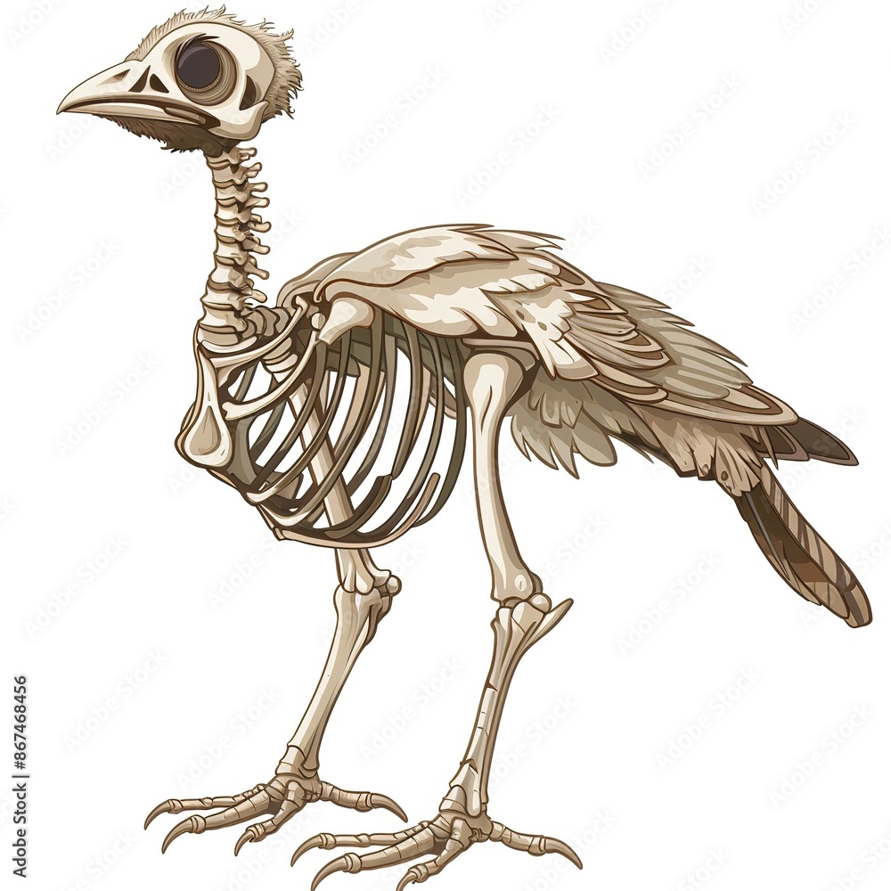 Pheasant skeleton cartoon isolated whitebackground Stock Illustration ...